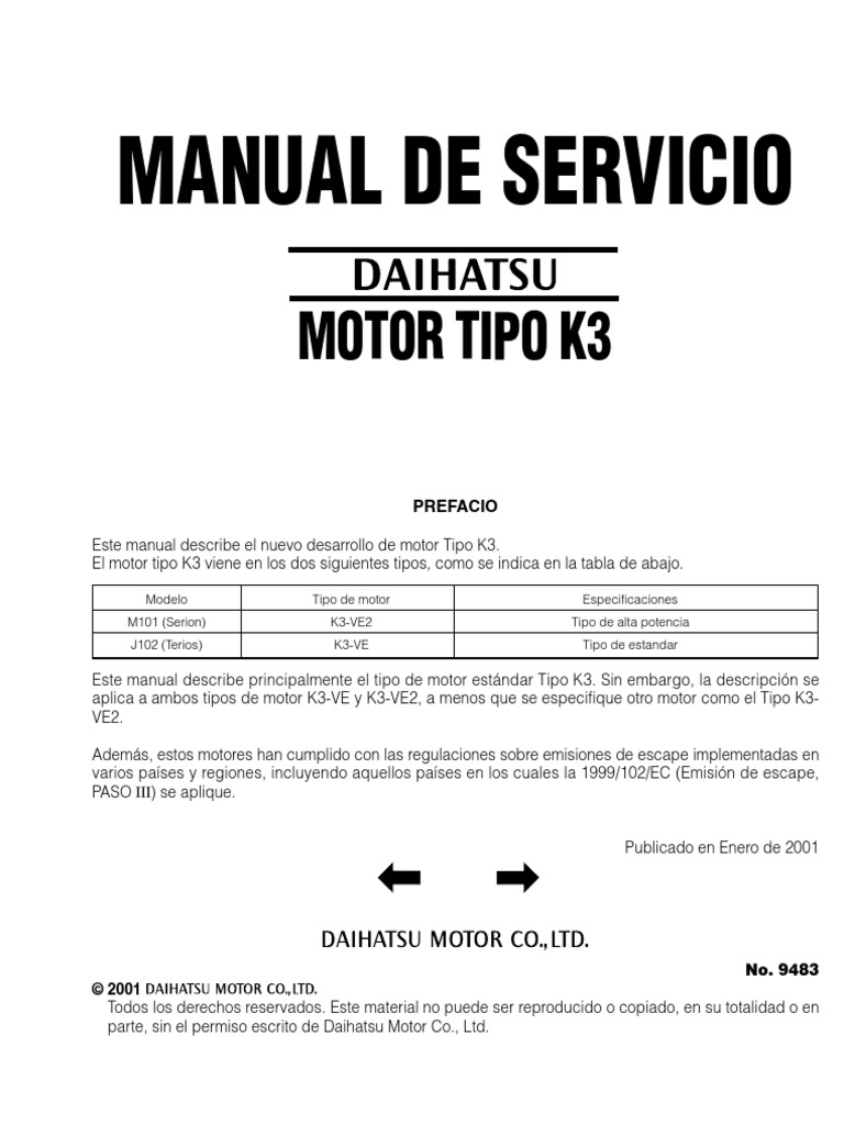 Motor Tipo K3 Terios | PDF | Aire acondicionado | Ingeniería mecánica