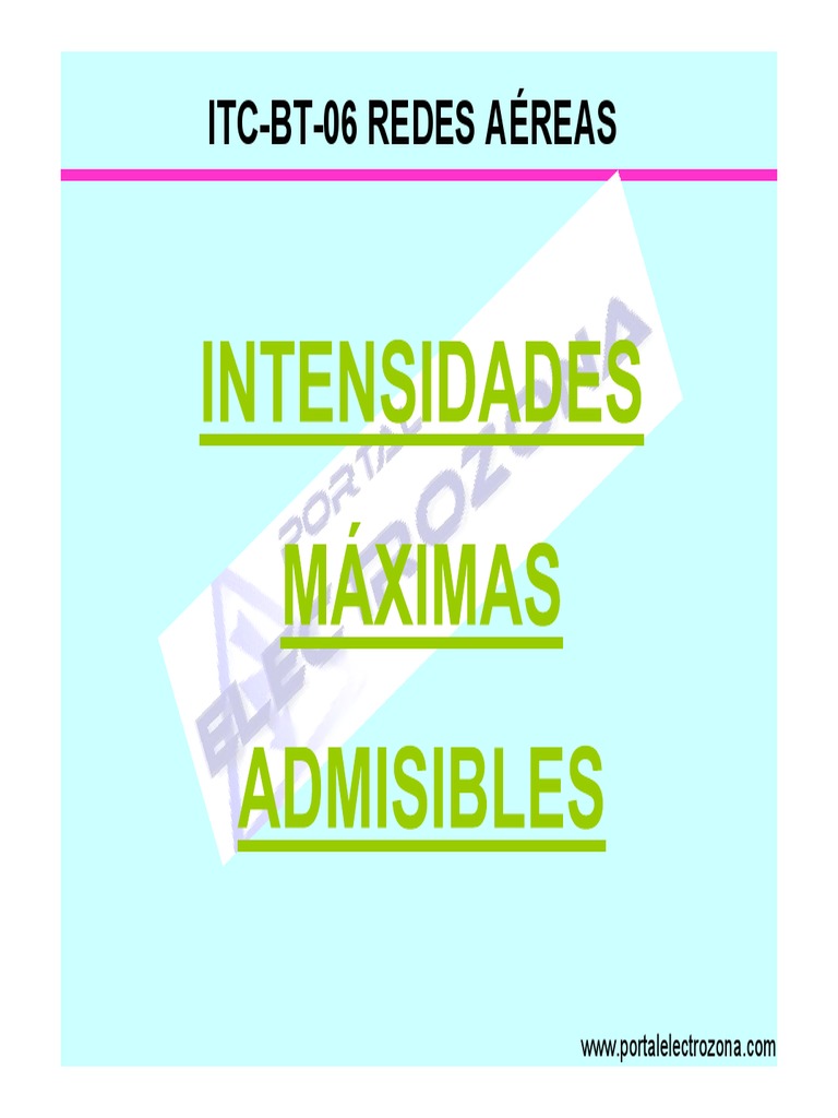 ITC-BT-06 Intensidades Maximas Admisibles EZ | PDF | Aluminio | Corriente eléctrica
