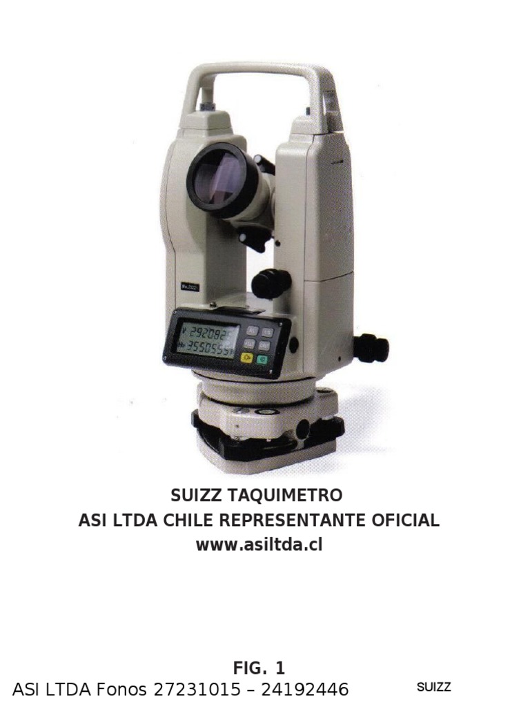 Manual Taquimetro SUIZZ | PDF | Medición | Tornillo