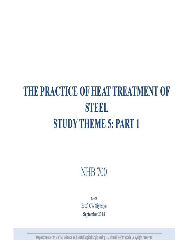 NHB 700 - The Practice of Heat Treatment | PDF | Heat Treating | Steel