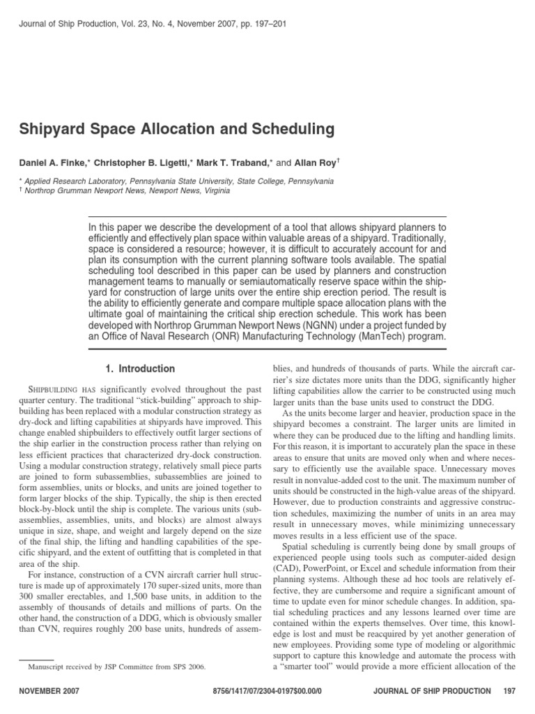 Shipyard Space Allocation and Scheduling | PDF | Mathematical Optimization | Graphical User ...