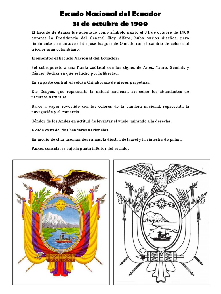 Elementos del Escudo Nacional del Ecuador | PDF