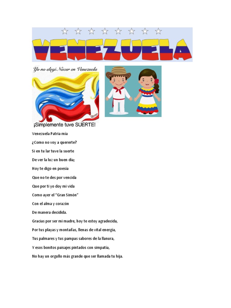 Venezuela Patria querida poema homenaje | PDF