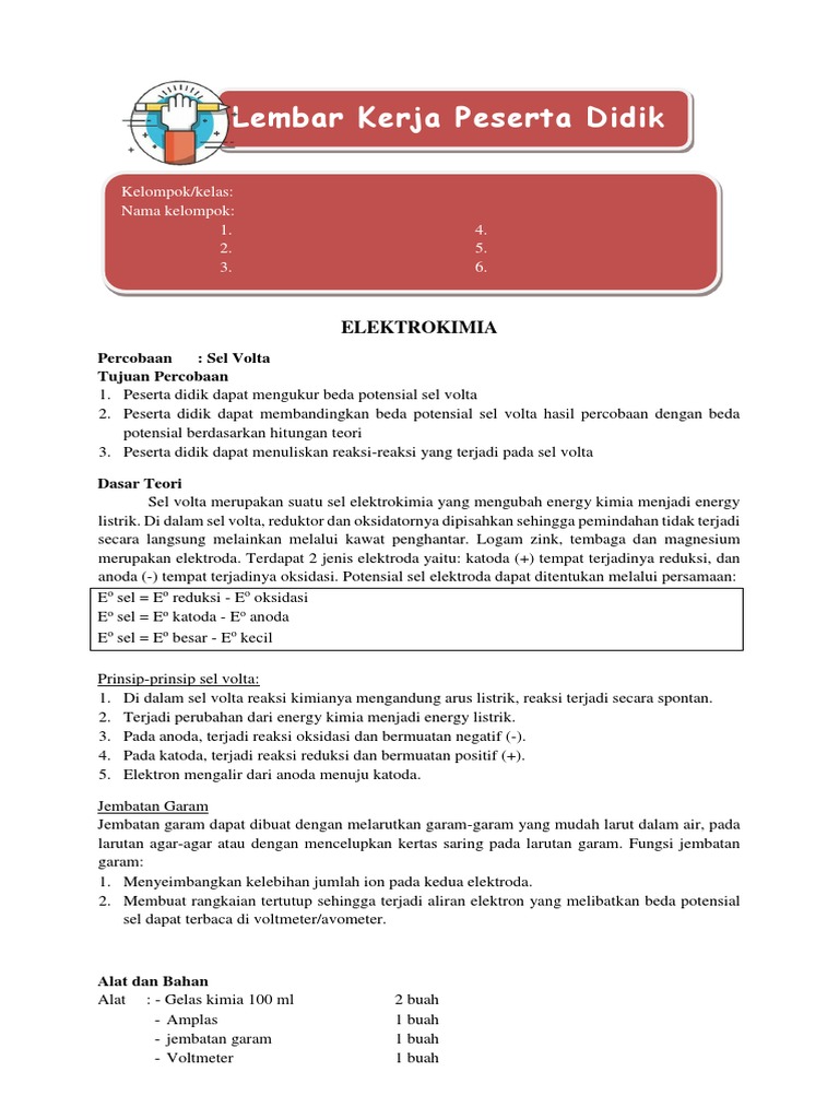 LKPD Sel Volta | PDF