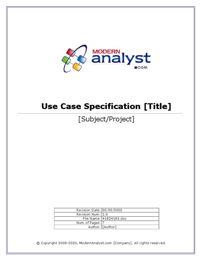 Use Case Specification | PDF | Use Case | Intellectual Works