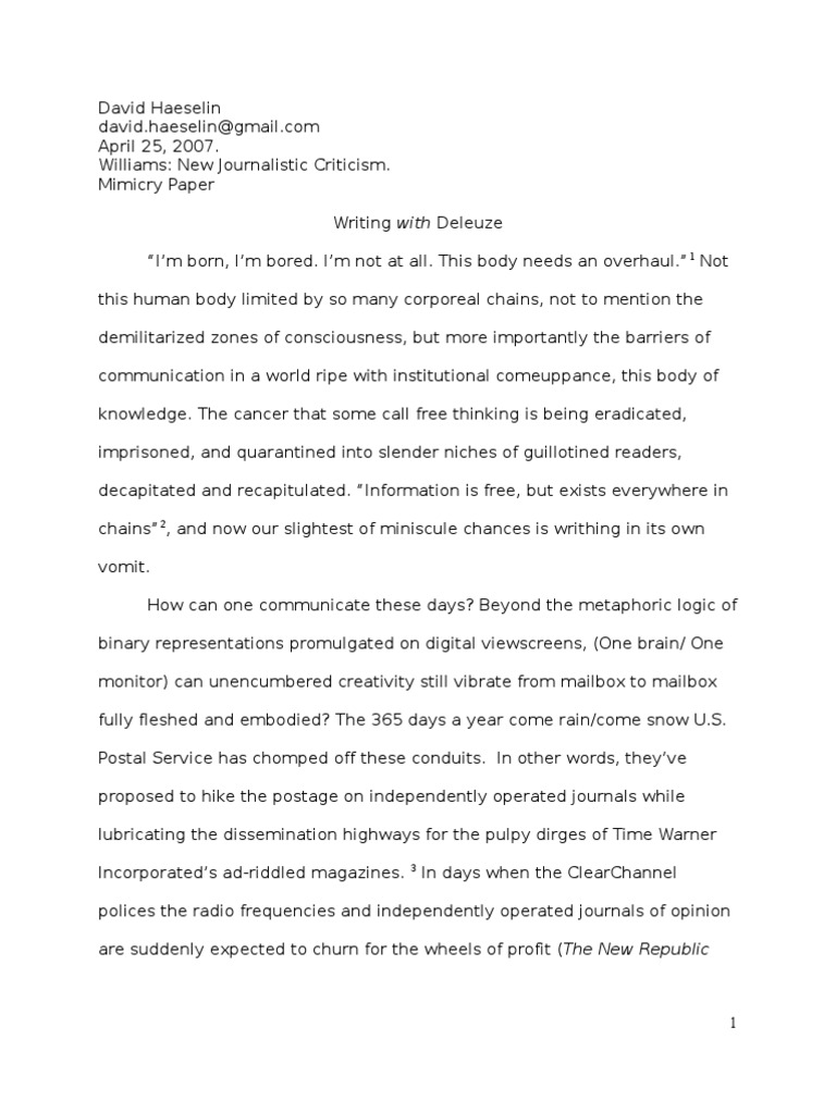 Writing With Deleuze | PDF