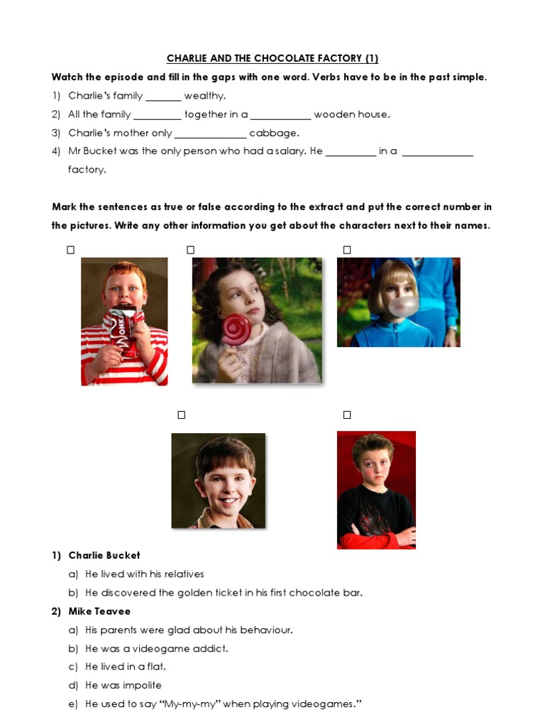 Charlie and the Chocolate Factory Activities | PDF | Social Science ...