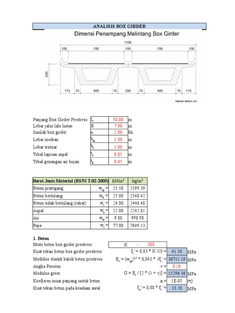 Analisis Box Girder Jembatan Beton | PDF