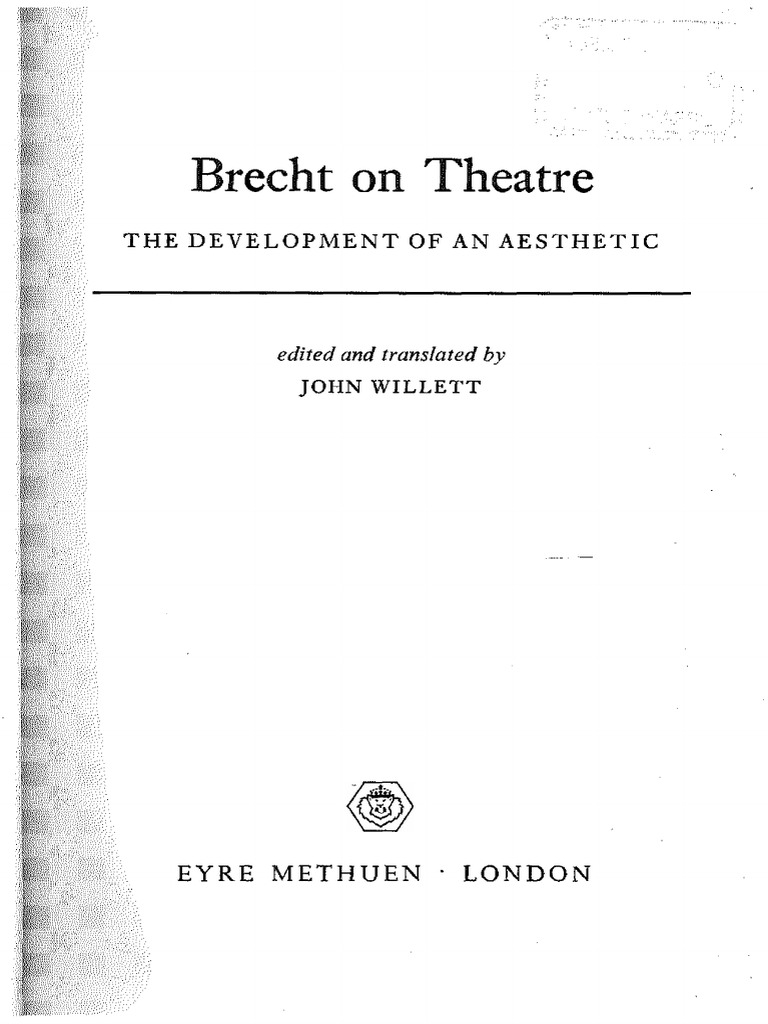 Brecht On Theater - Bertolt Brecht | PDF | Acting | Theatre