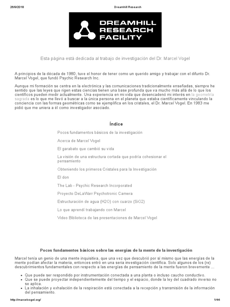 MARCEL VOGEL Dreamhill Research | PDF | Cristal | Moléculas