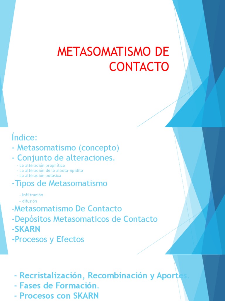 Exposicion de Metasomatismo de Contacto | PDF | Roca (geología) | Minerales
