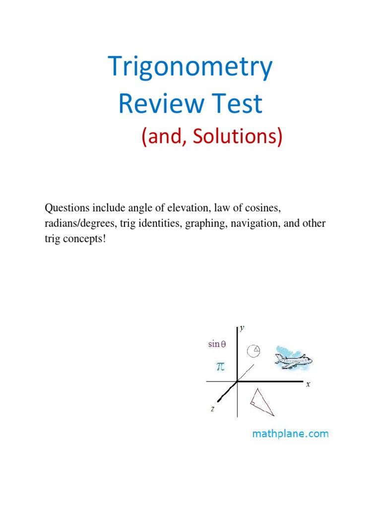 Trigonometry Review Test & Solutions | PDF | Career & Growth