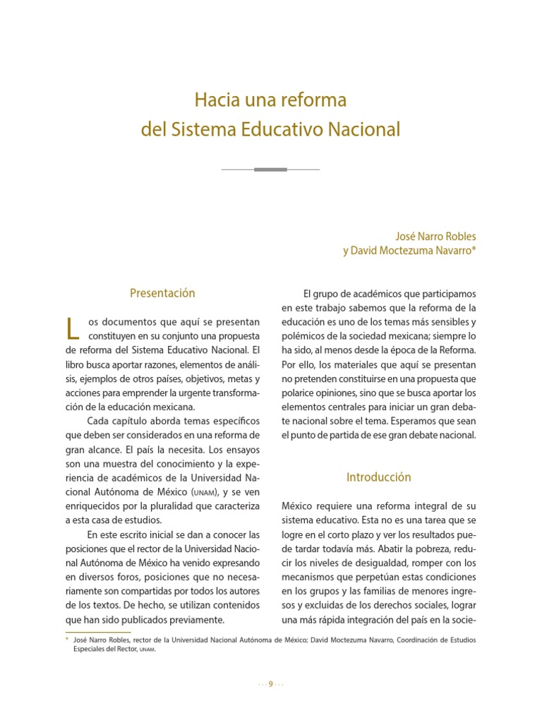 Plan Educativo Nacional UNAM | PDF | Ciudad de México | México