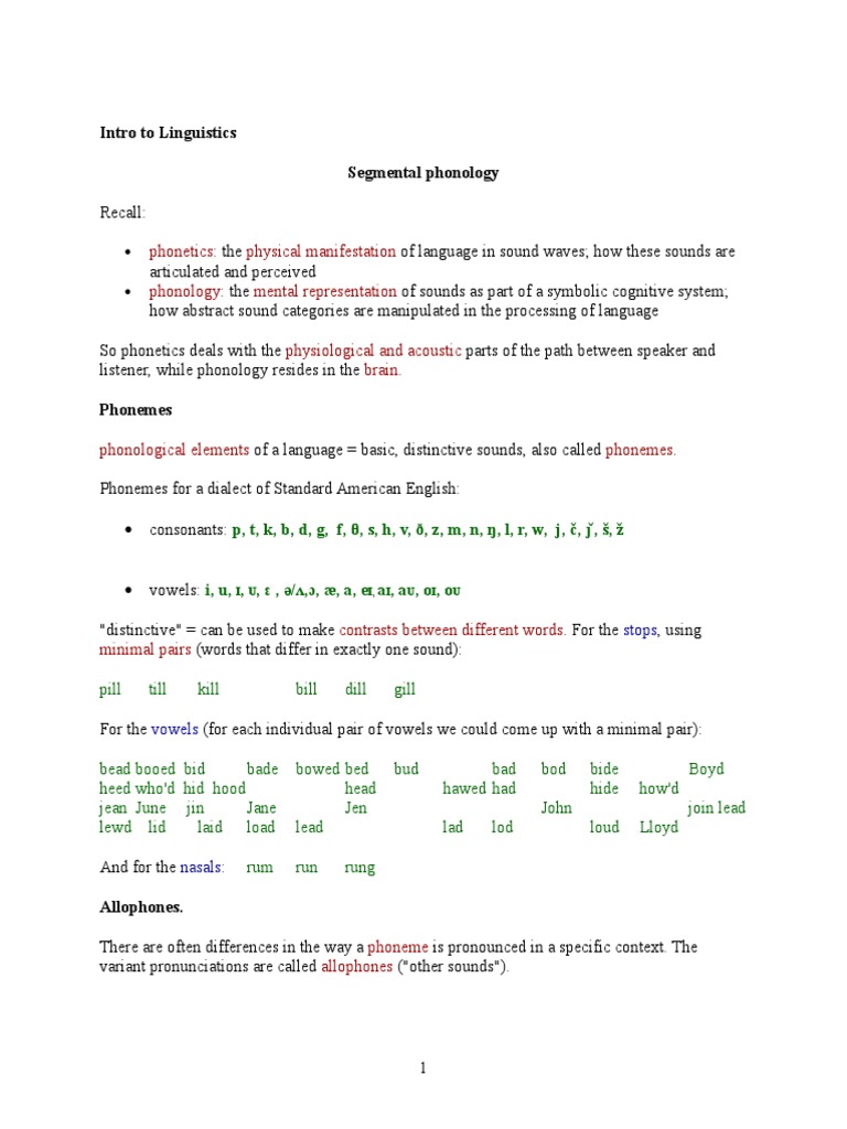 Segmental Phonology Outline | PDF | Phoneme | Stress (Linguistics)