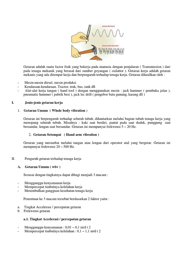 Getaran Adalah Suatu Factor Fisik Yang Bekerja Pada Manusia Dengan ...