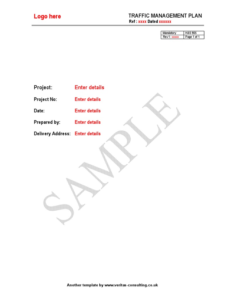 Traffic Management Plan Template | PDF | Traffic | Vehicles