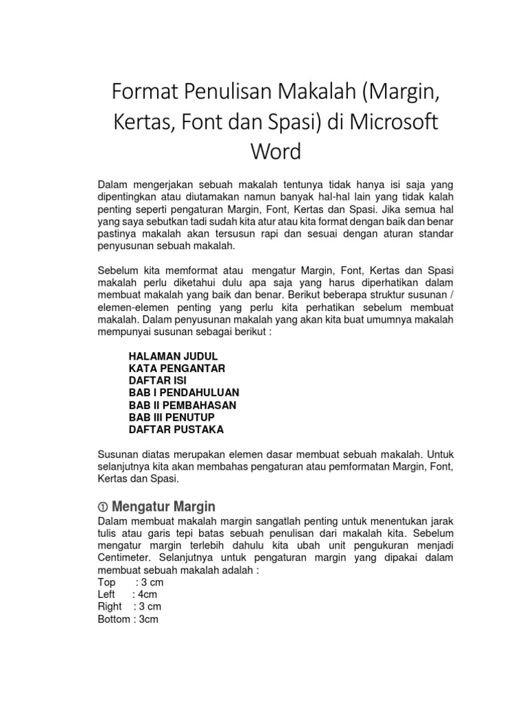 Format Penulisan Makalah | PDF