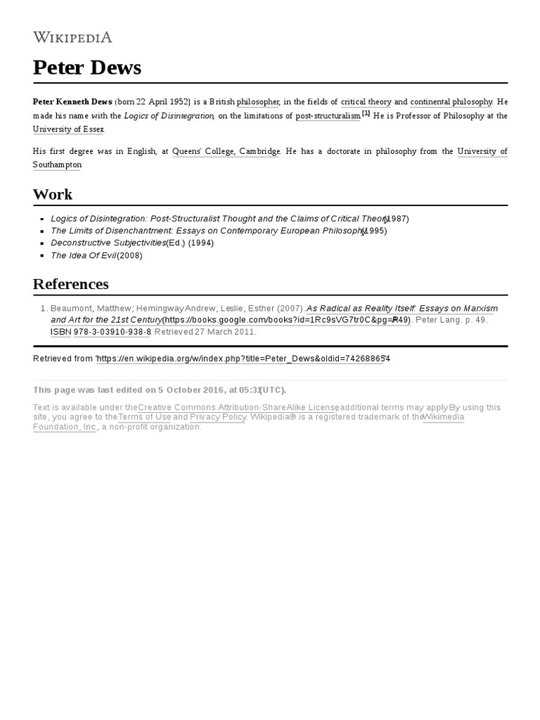 Peter Dews | PDF