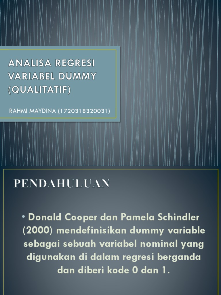 Analisa Regresi Variabel Dummy (Qualitatif) | PDF | Bisnis | Hukum