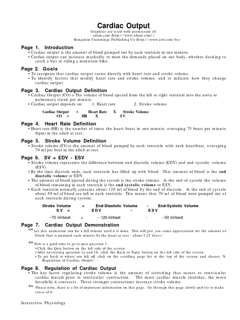 Cardiac Output PDF | PDF | Heart | Ventricle (Heart)