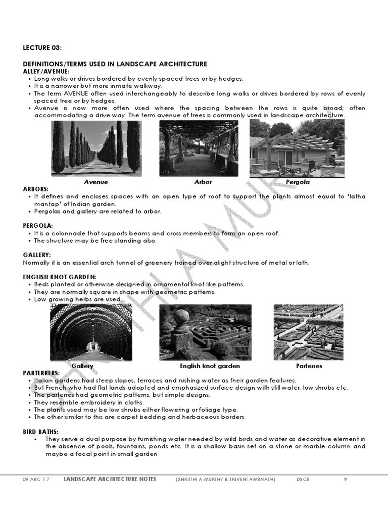 Defining Landscape Architecture Terms: An Overview of Common Features ...