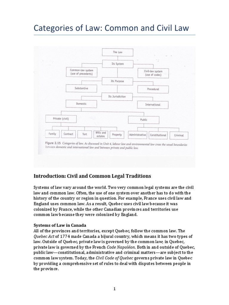 Categories of Law Chart and Notes | Download Free PDF | Precedent ...