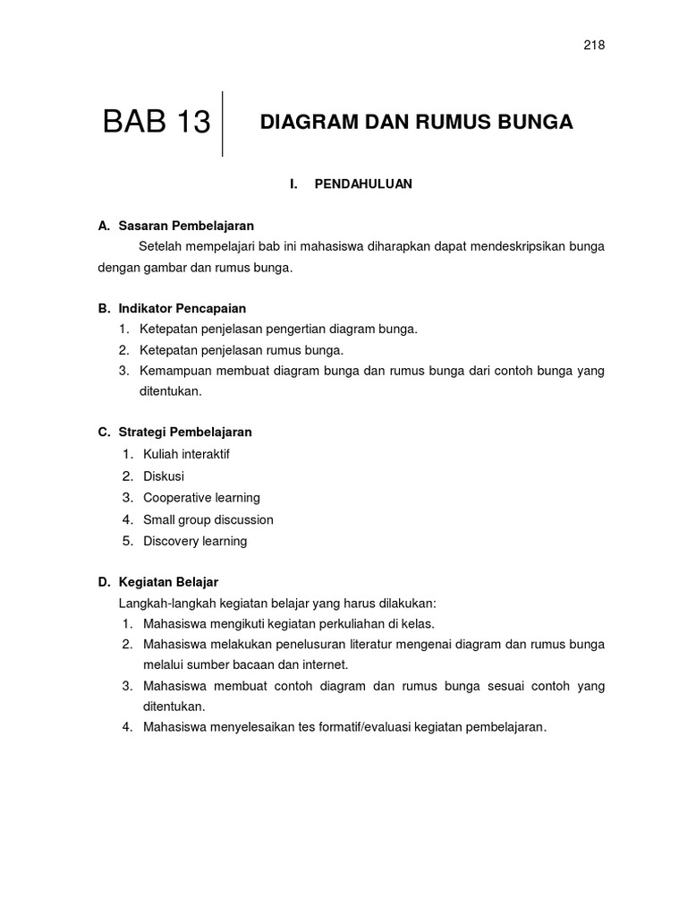 Bab 13-Botani-Diagram Dan Rumus Bunga | PDF
