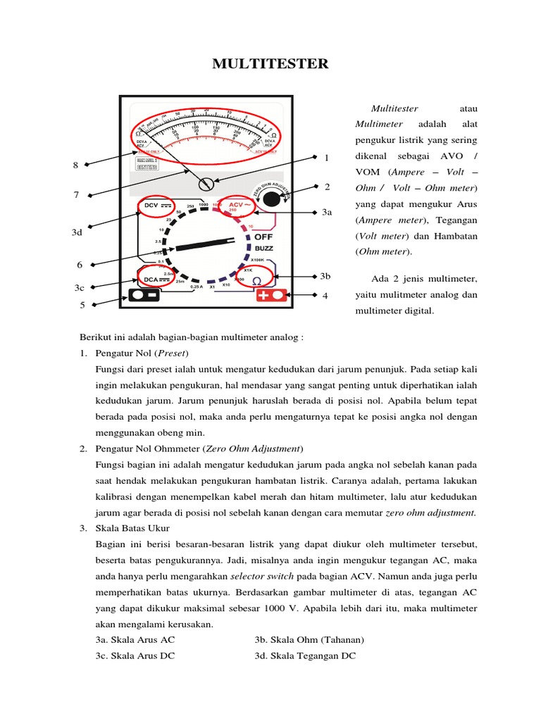 Cara Penggunaan Multimeter | PDF