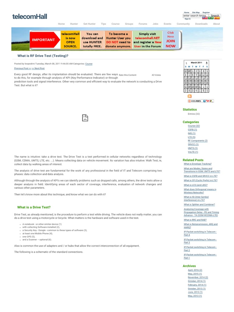 What Is RF Drive Test (Testing) ? - TelecomHall | PDF | Lte ...