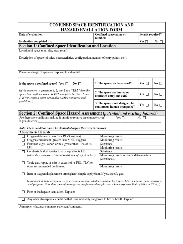 Confined space identification | Occupational Safety And Health | Safety