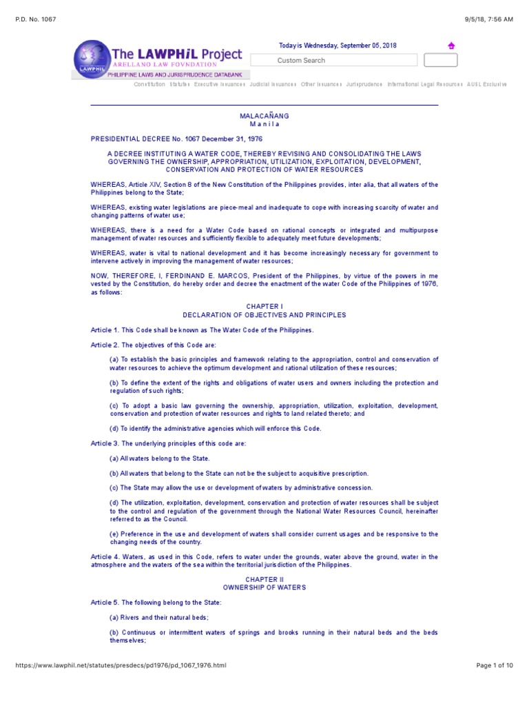 Water Code (PD 1067) | PDF | River | Flood