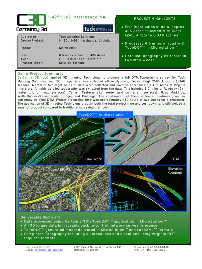 I-495/I-66 Interchange, VA: Project Highlights | PDF | Lidar | Topography