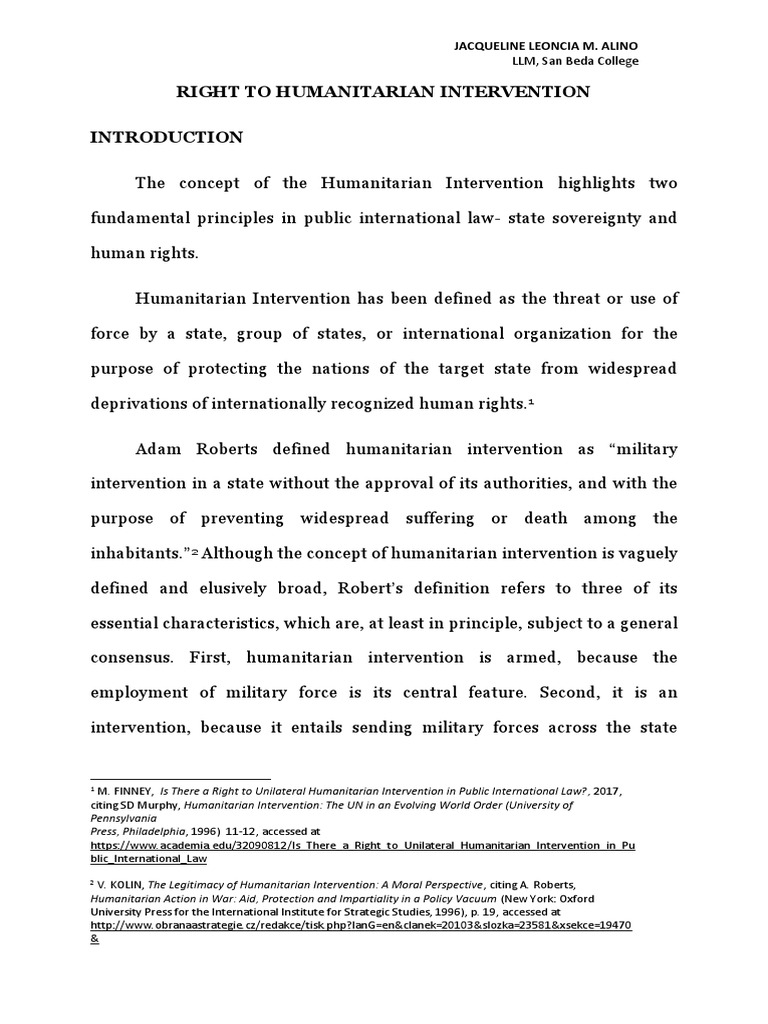 Right To Humanitarian Intervention | PDF | Human Rights | United Nations