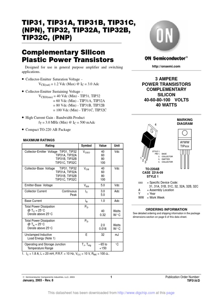 Hoja de Datos Tecnicos Transistor | PDF | Transistor de unión bipolar ...