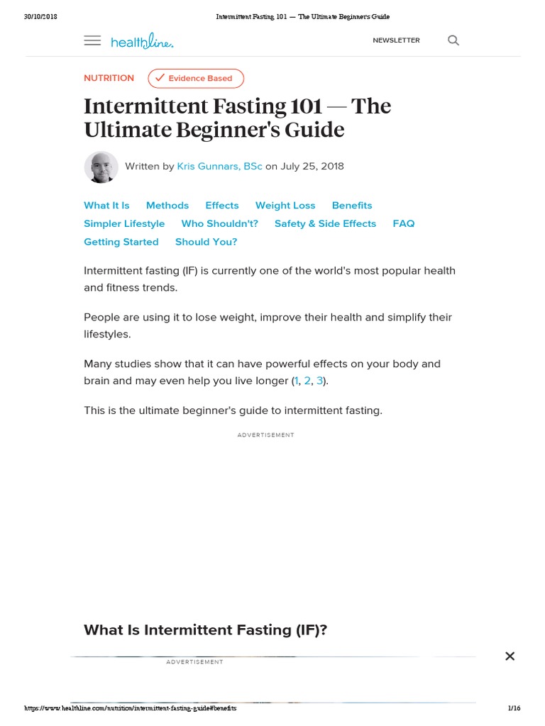 Intermittent Fasting 101 - The Ultimate Beginner's Guide | PDF ...