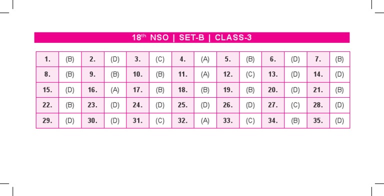 Class 3 - NSO 2015 Set B Answer Keys | PDF
