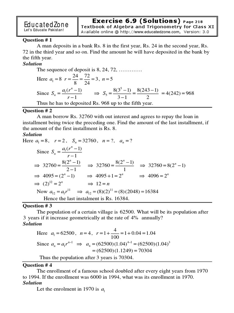 Notes Important Questions Answers of 11th Math Chapter 6 Excercise 6.10 ...