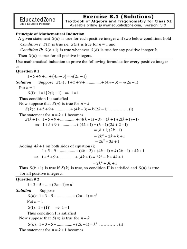 Notes Important Questions Answers of 11th Math Chapter 8 Excercise 8.1 ...