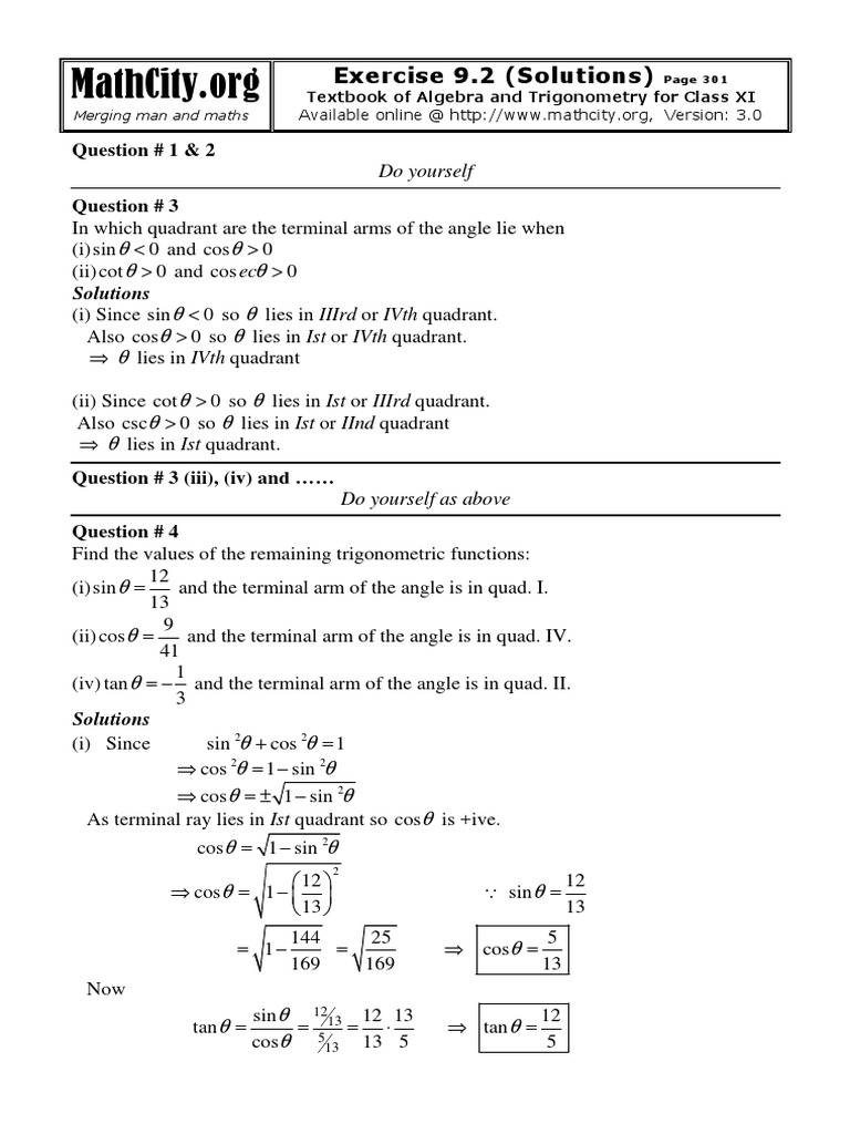 Notes Important Questions Answers of 11th Math Chapter 9 Excercise 9.2 ...