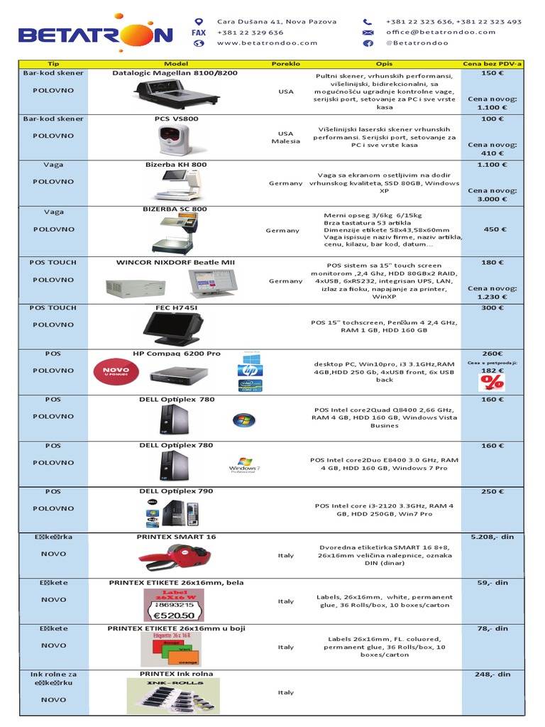 Ponuda Betatron Doo | PDF