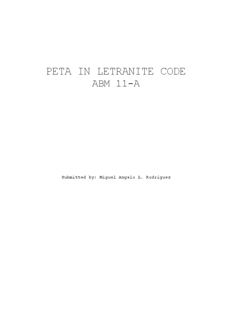 Peta in Letranite Code | PDF