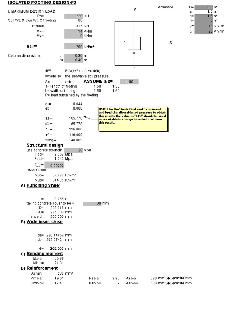 Isolated Footing Design Example | PDF | Mechanics | Solid Mechanics