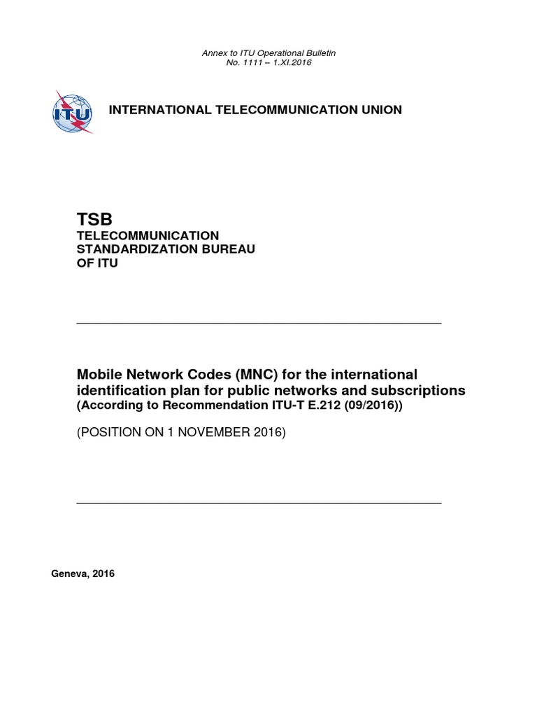 Mobile Network Codes (MNC) For The International | PDF ...