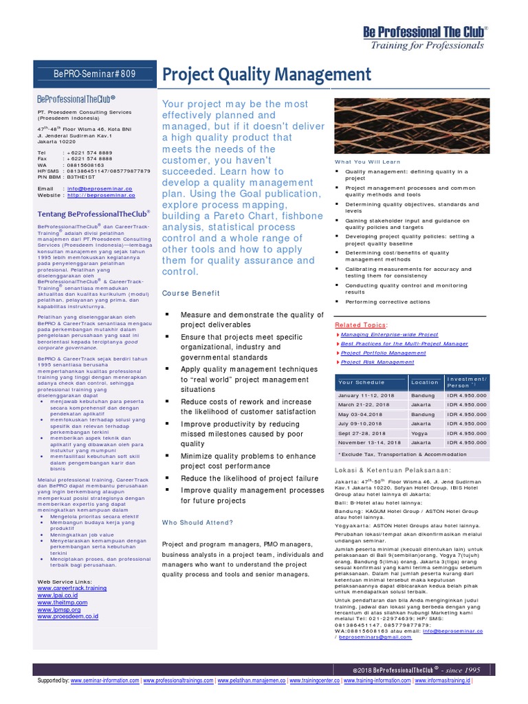 Project Quality Management | PDF