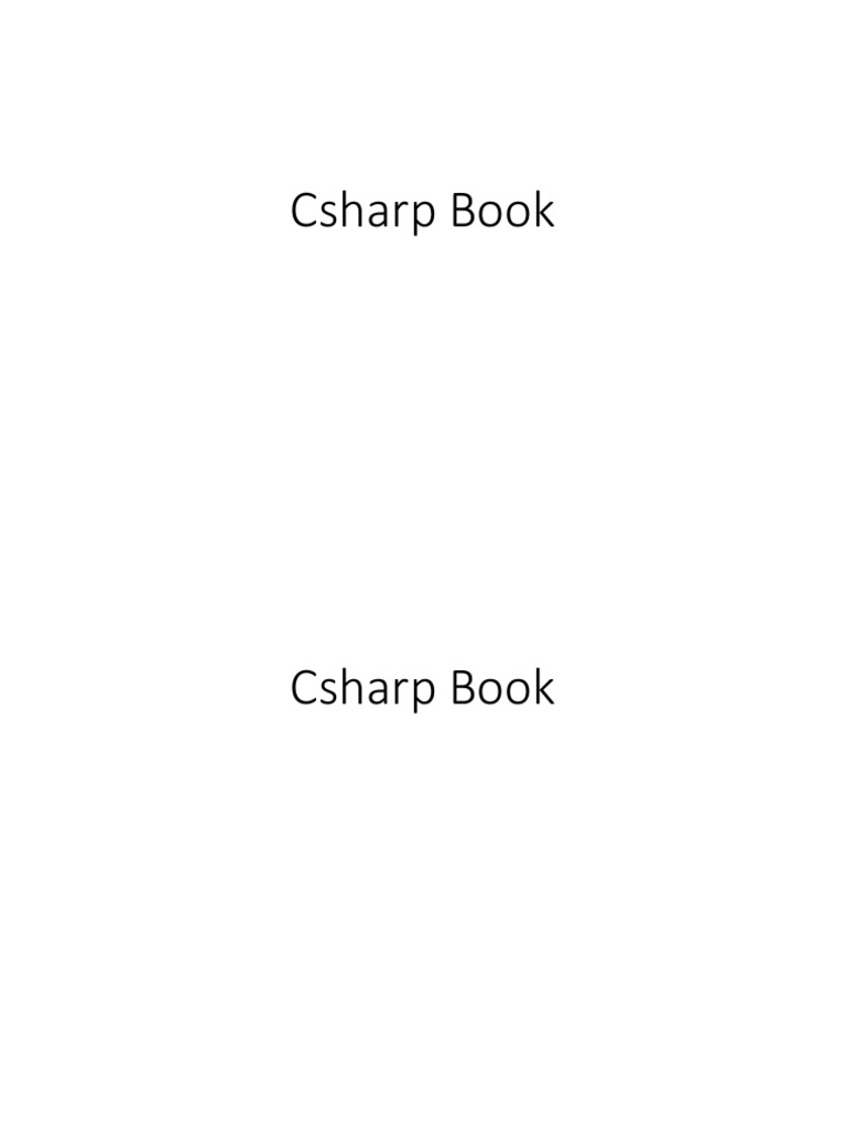 CSharp Book | PDF