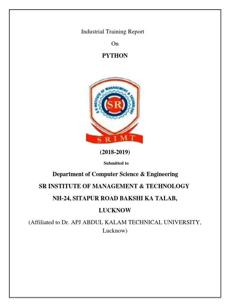 Python Training Report | PDF | Computer Science | Information Technology