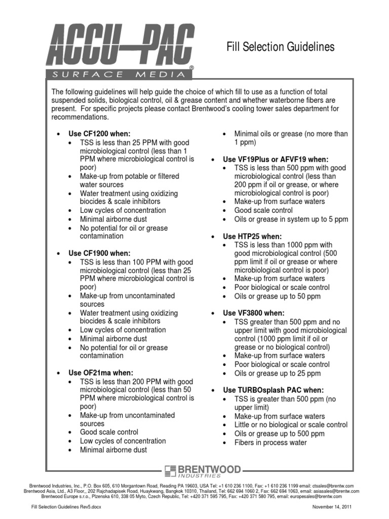 Brentwood - CT - AccuPac Fill Select Guide - 2011 - en PDF | PDF ...