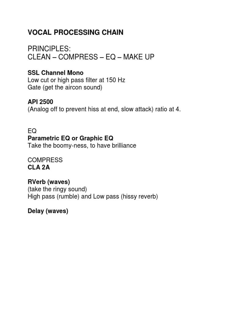 Vocal Processing Chain | PDF