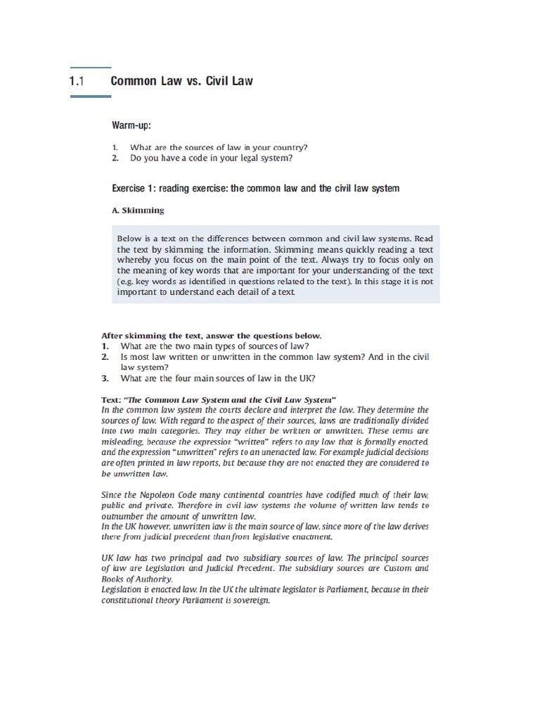 Common Law Vs Civil Law Pdf Pdf
