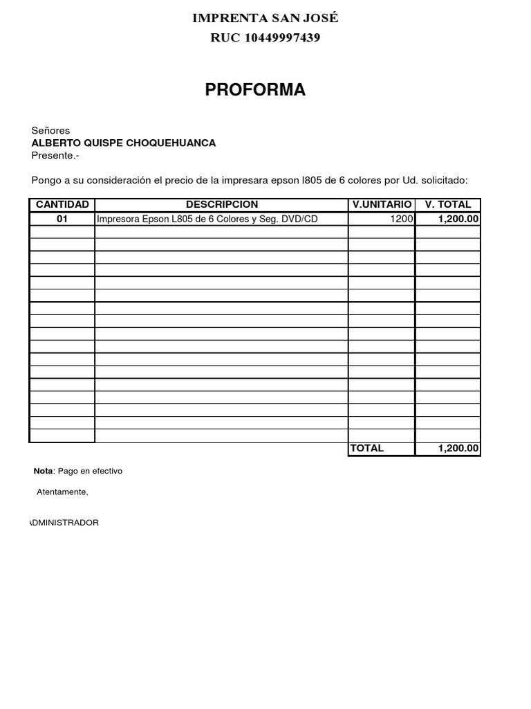 PROFORMA | PDF